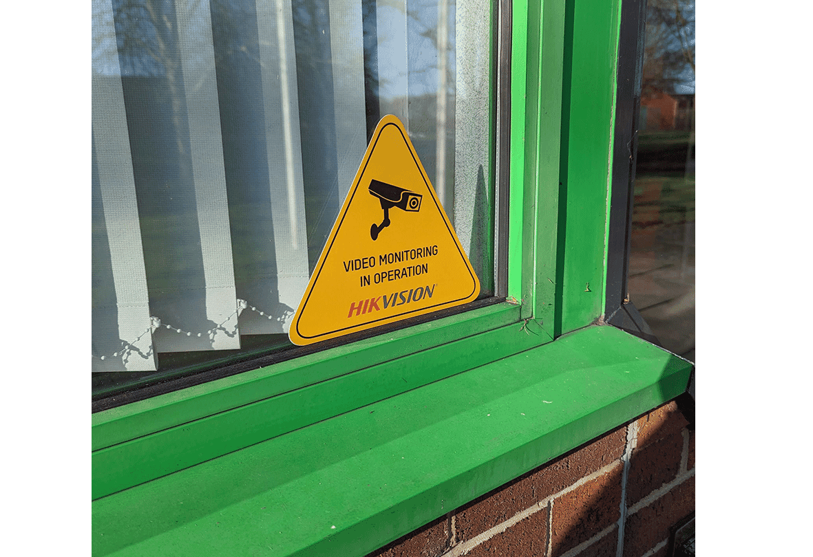 Hikvision Self-adhesive CCTV Warning Triangle Sign