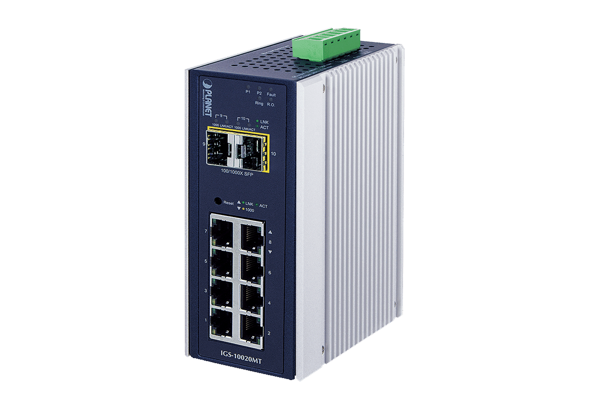 Planet IGS-10020MT Industrial 8-port Gigabit RJ45 + 2-port 2.5G SFP ...