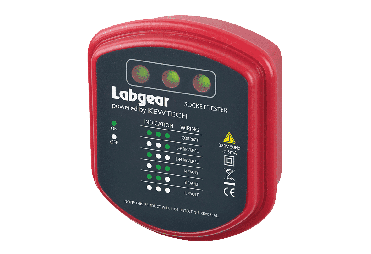 Labgear Mains Electrical Socket Tester with LED Indicators