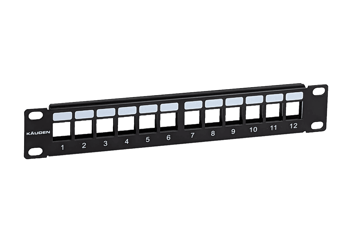 10-Inch SOHO 1U Rack Mount 12-Port Empty Keystone Panel