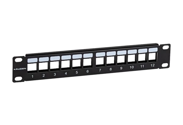 Kauden 10-Inch SOHO 1U Rack Mount 12-Port Empty Keystone Panel