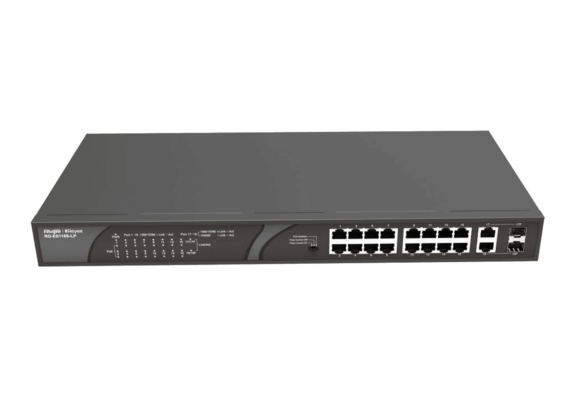 Ruijie RG-ES118S-LP Reyee 16-port 10/100Mbps Unmanaged 120W PoE+ Switch
