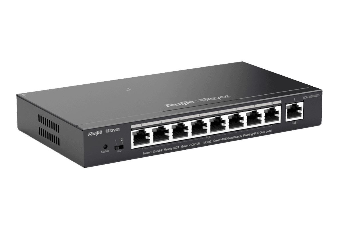 Ruijie RG-ES209GC-P Reyee 9-Port Gigabit Smart Cloud Mananged 120W PoE+ ...