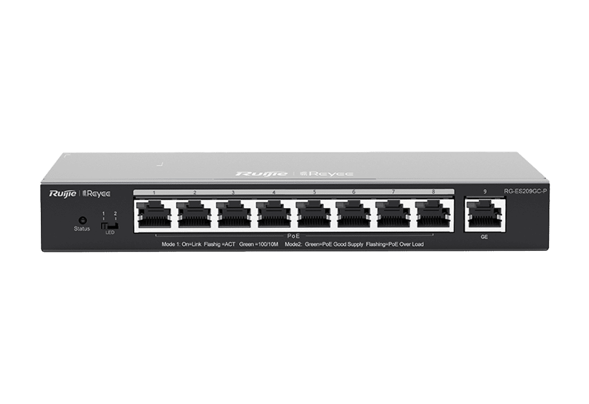 Ruijie RG-ES209GC-P Reyee 9-Port Gigabit Smart Cloud Mananged 120W PoE+ ...