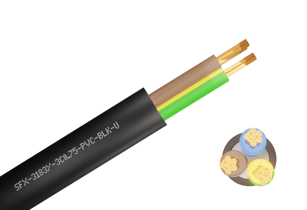 3183Y 3 Core Flex 1.5MM Black 50m