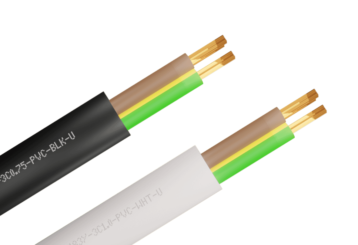 Round 3 Core PVC Mains Flex Power Cable 3183Y