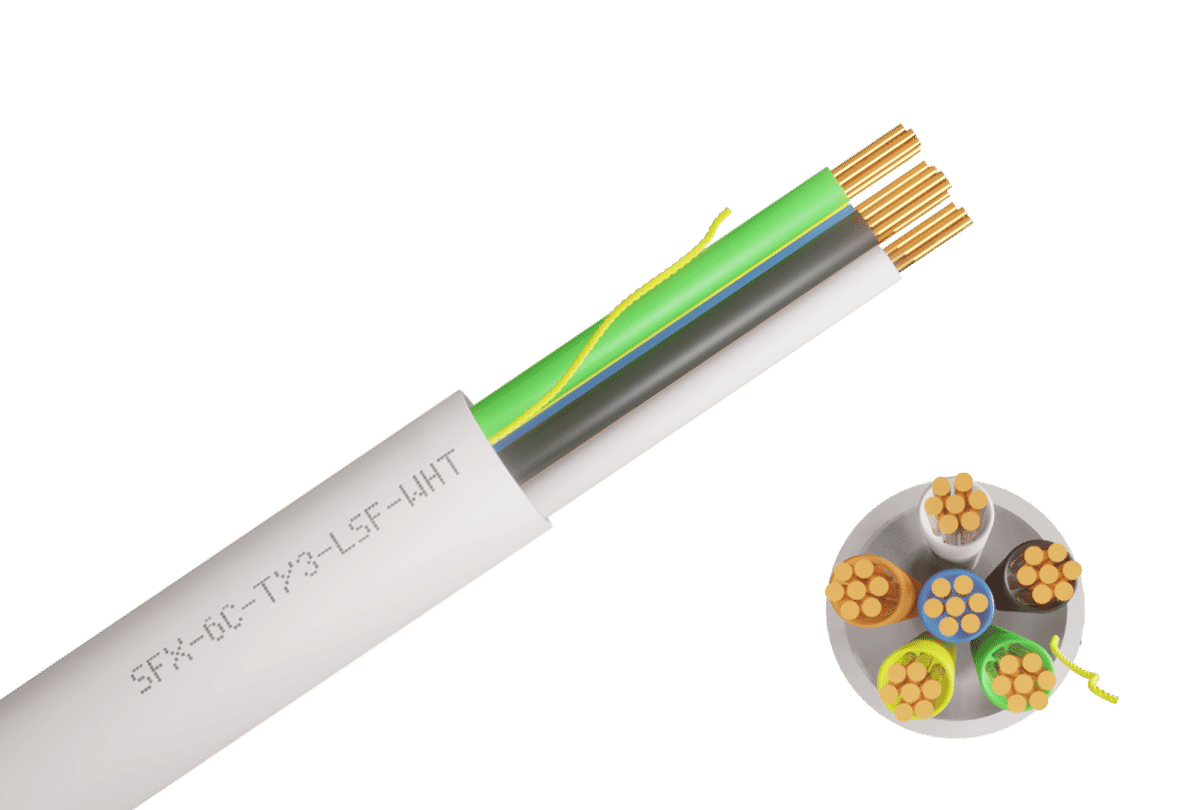 6 core Type 3 Alarm Cable LSF 100m White