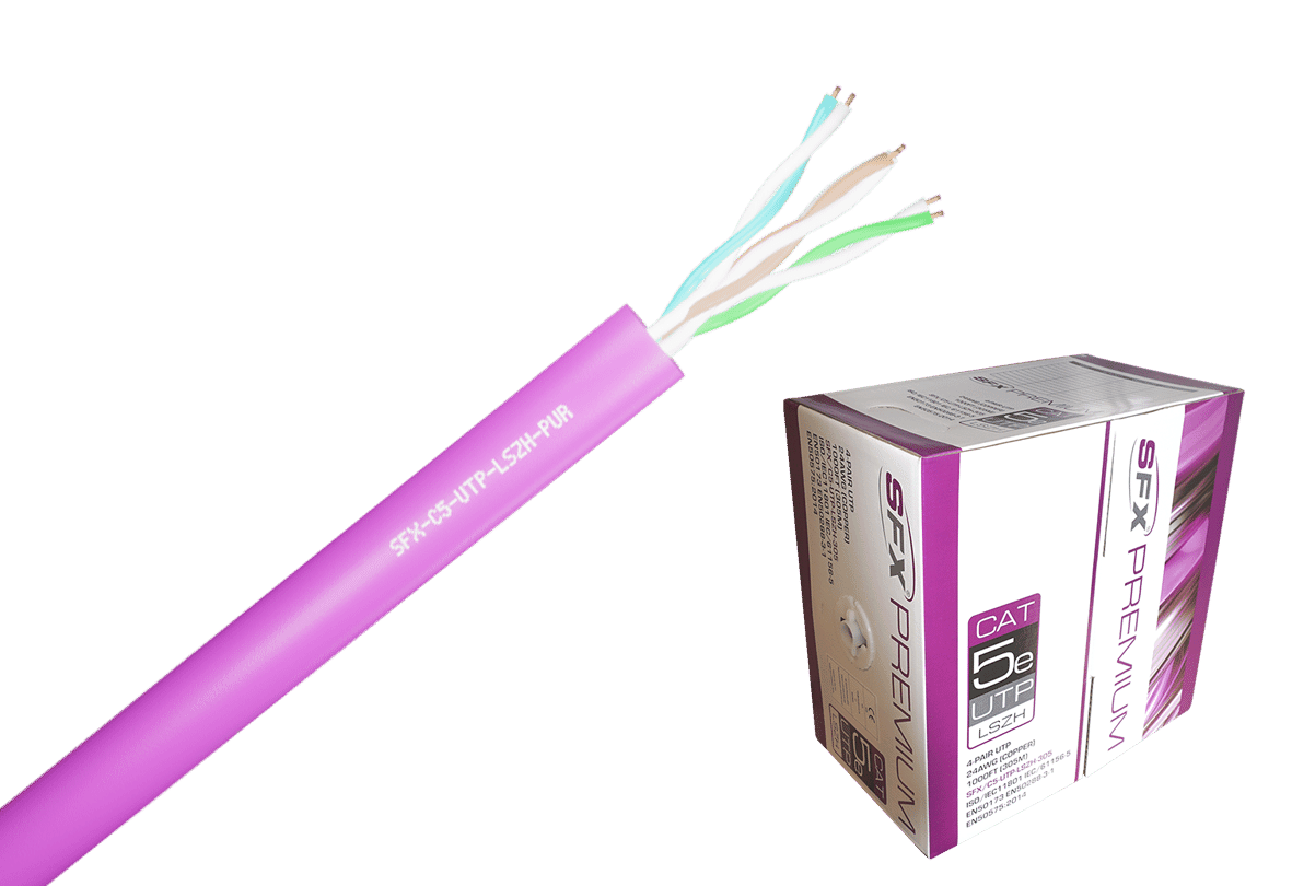 Cat 5e UTP LSZH Purple Solid Network Cable 305m