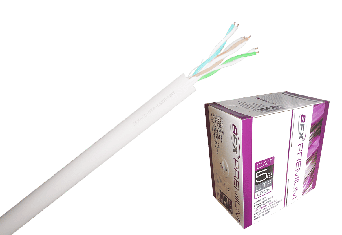 Cat5e UTP LSZH White Network Cable 305m Box