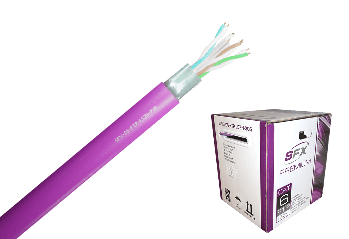 Cat 6 FTP LSZH Shielded Data Cable Purple 305m
