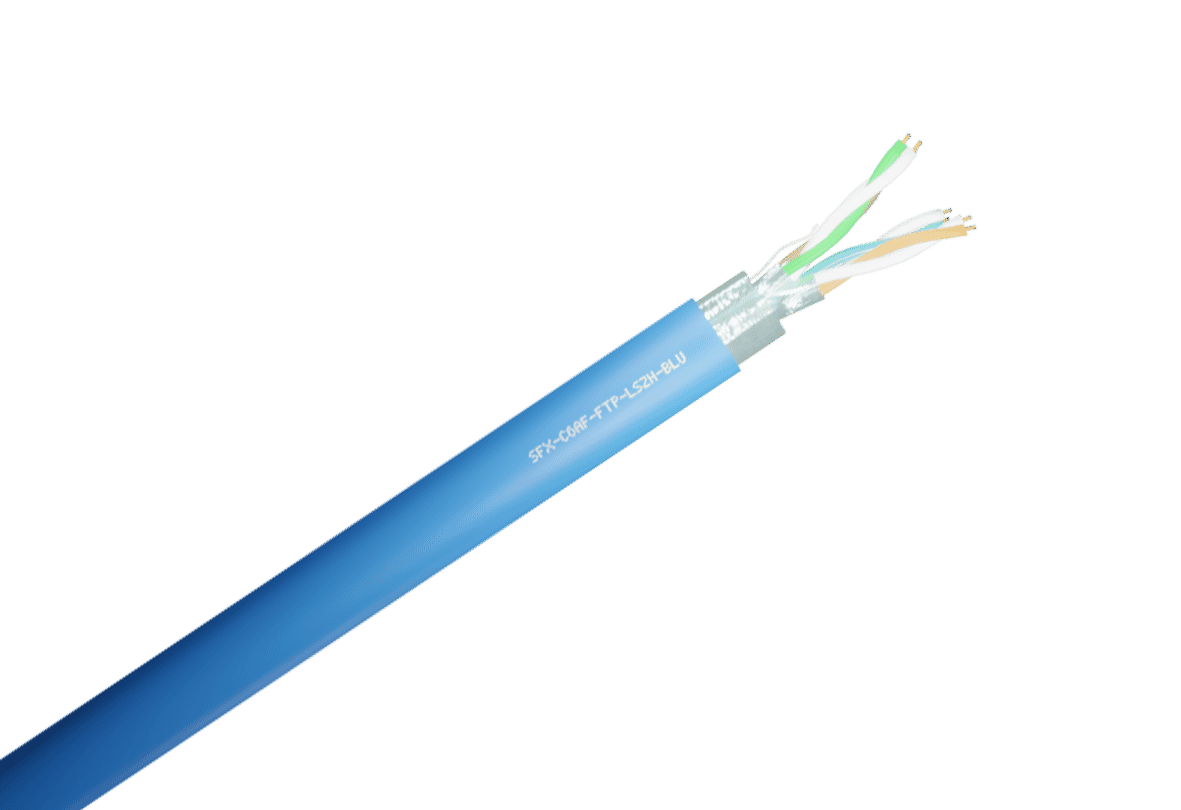 Category 6A FTP Shielded Screened LSZH Network Cable Blue 100m