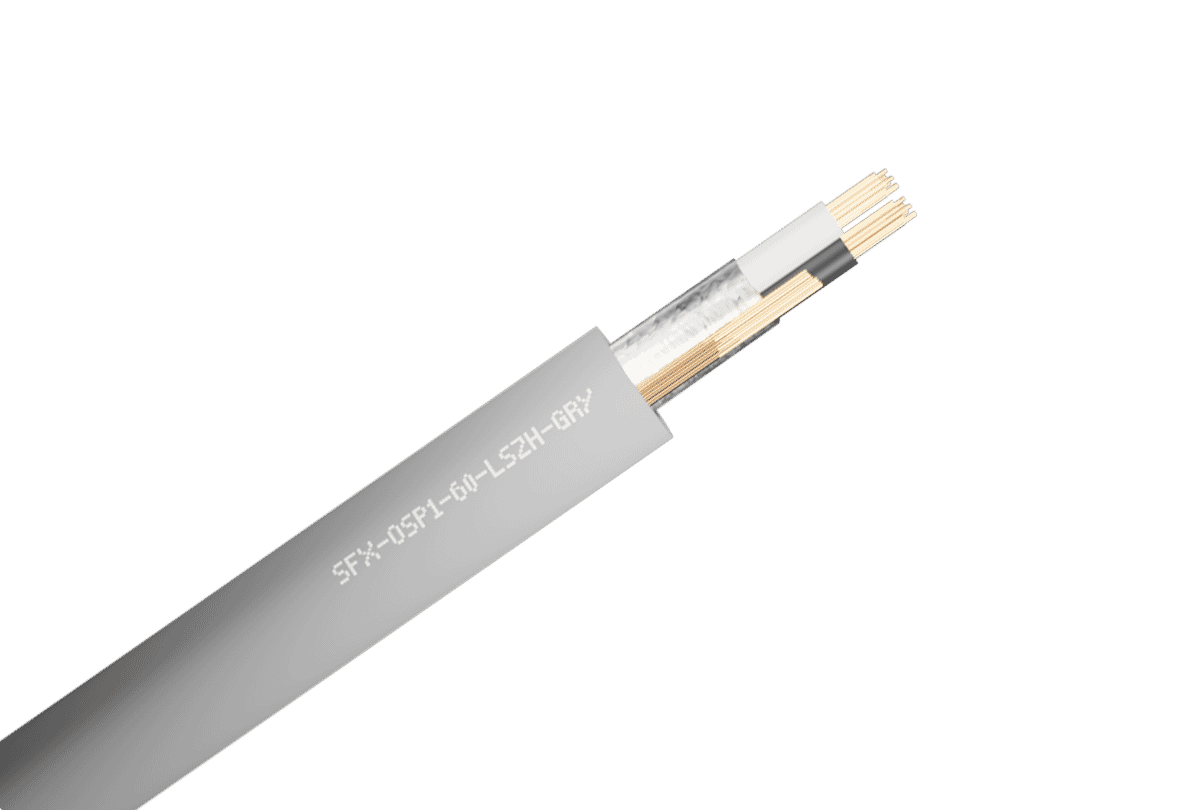 Screened 2 Core Belden Equivalent (8760) LSZH Grey 100m