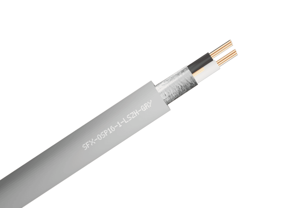 Screened 2 Core Belden Equivalent (8761) LSZH Grey 100m