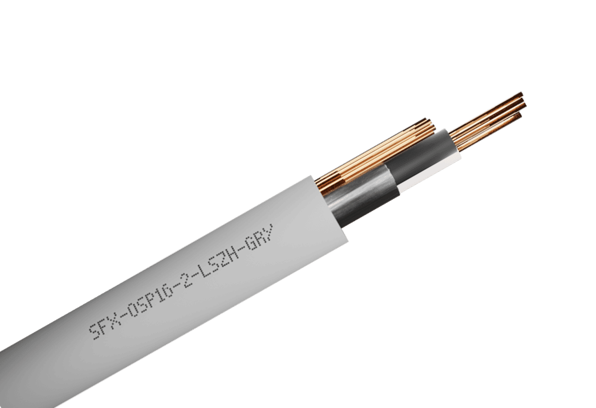 Screened 2 Core Belden OSP1-62 Equivalent (8762) LSZH Grey 100m