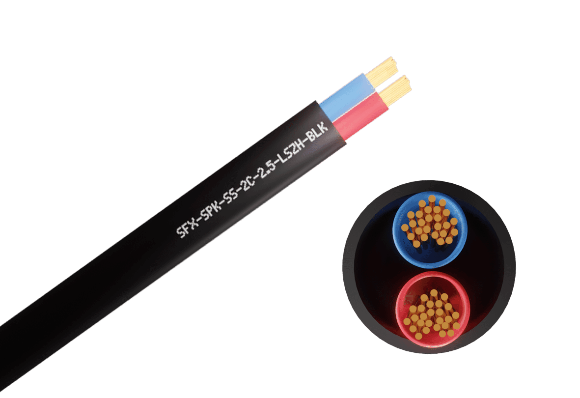 Premium OFC Speaker Cable 2 Core 2.5mm LSZH Black