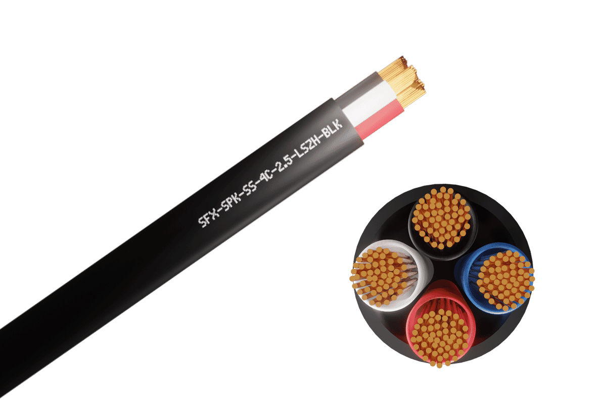 Premium OFC Speaker Cable 4 Core 2.5mm LSZH Black