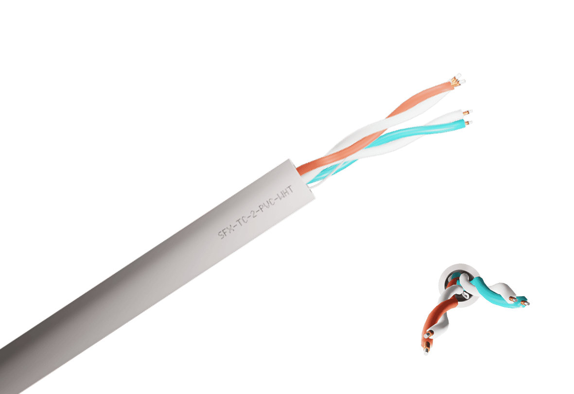 2 Pair 0.5mm Telephone Cable PVC White 100m