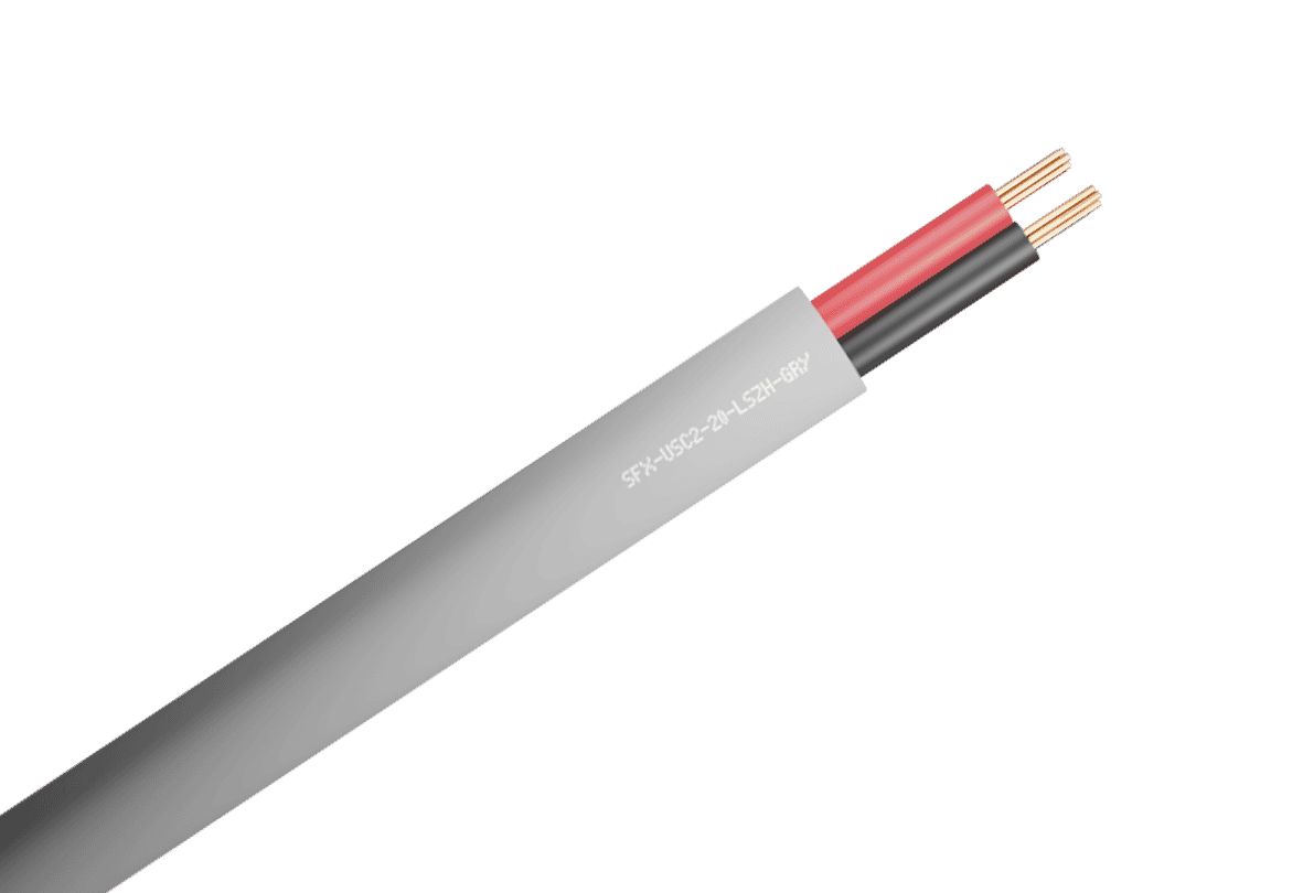 Unscreened 2 Core Belden USC2-20 Equivalent (8205) LSZH Grey 100m