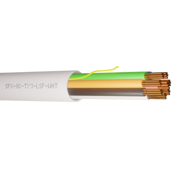 Type 3 LSF Low Smoke Alarm Cable White (4, 6, 8 or 12 Cores) | Connectec.uk