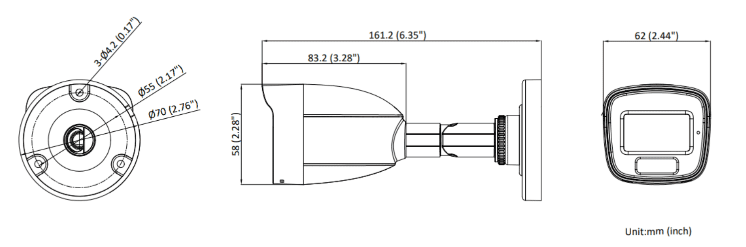 HiLook THC-B129-MS 2MP TVI Colorvu Bullet Camera with Built-in Mic 2.8mm