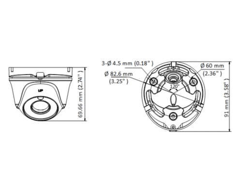 Hilook Thc T150 M 5mp Tvi Mini Turret Camera 2 8mm Connectec Uk