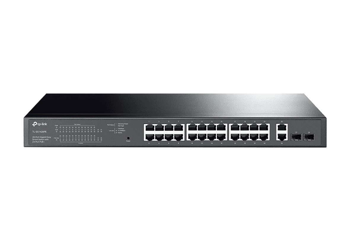 TP-LINK TL-SG1428PE 28-Port (24-Port PoE+) Gigabit Rackmount Smart ...