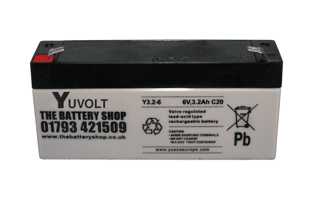Yuasa Yuvolt 6V 3.2Ah Sealed Lead Acid Battery | Connectec.uk